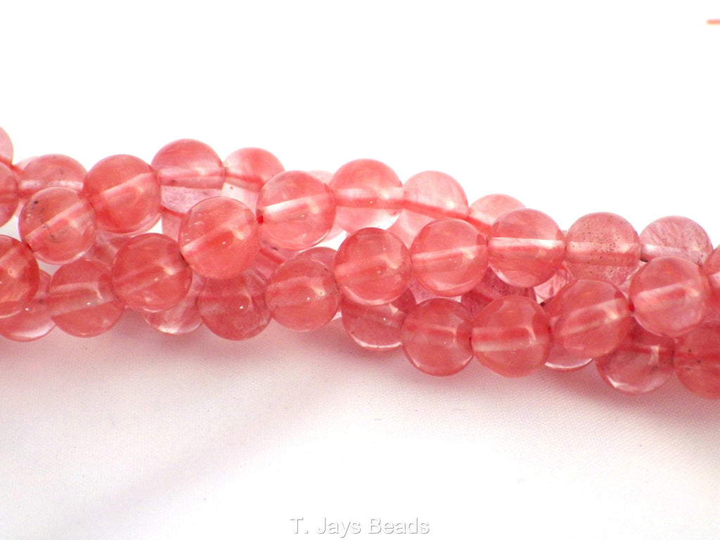 T. Jays Beads - Cherry Quartz Beads - 8mm